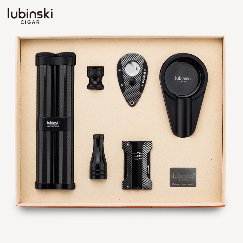 LUBINSKI Black Carbon Six-Piece Gift Set - Sydney Cigar House
