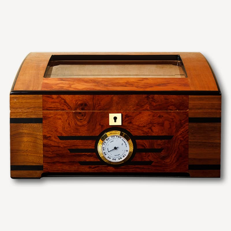 LUBINSKI Wooden Humidor with Gurved Class Top - Sydney Cigar House