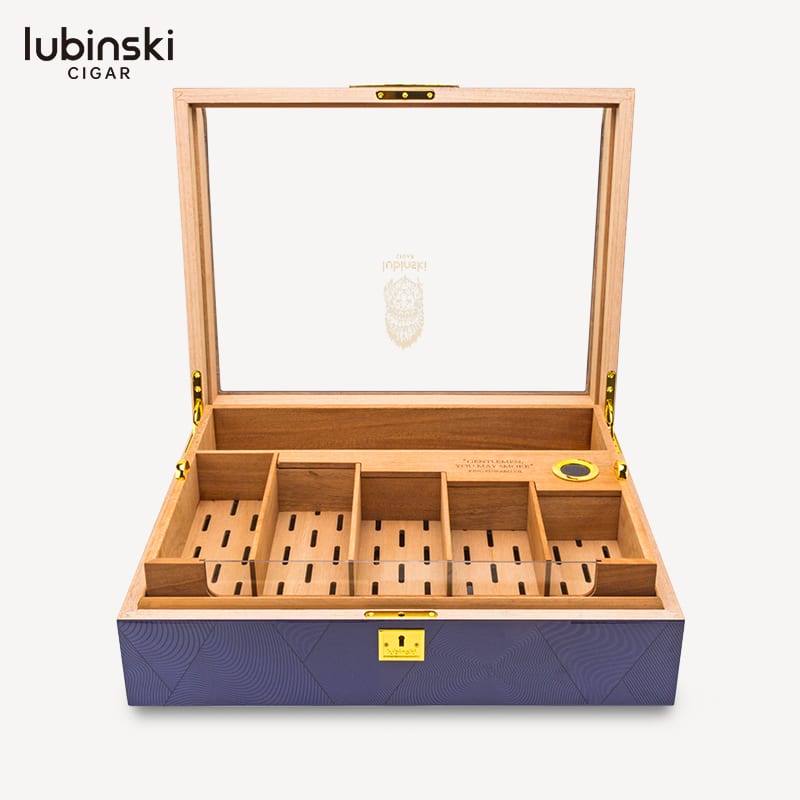 LUBINSKI Wooden Humidor with Class Top 250 CAPACITY - Sydney Cigar House