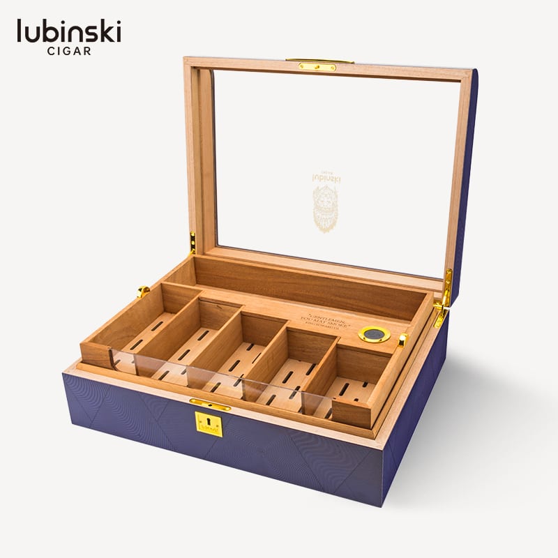 LUBINSKI Wooden Humidor with Class Top 250 CAPACITY - Sydney Cigar House